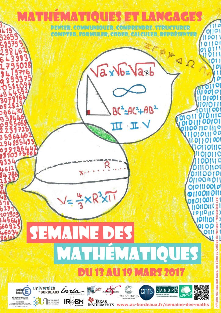 Concours d’affiche 2020 – Semaine des maths – Académie de Bordeaux