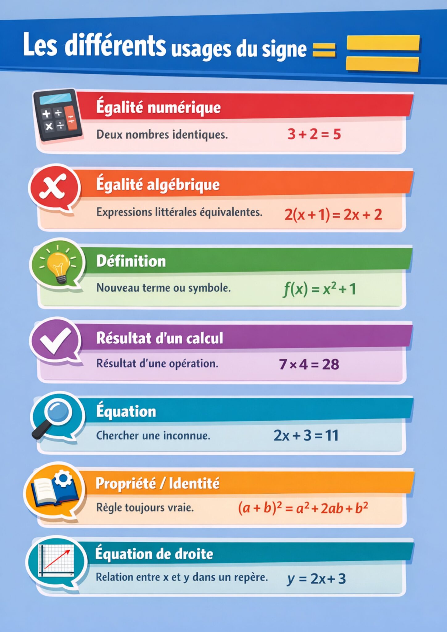 Les différents usages du signe = – Semaine des maths – Académie de Bordeaux