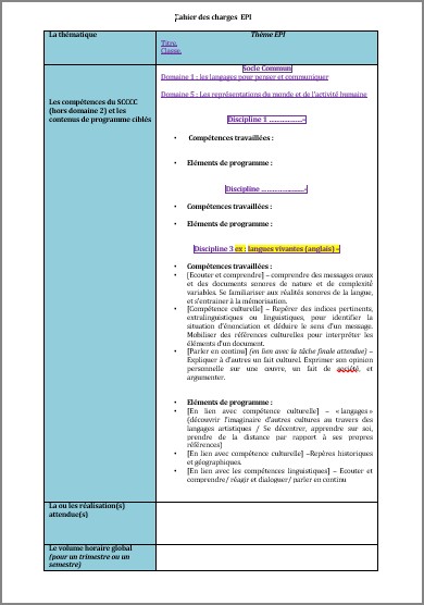 Planifier l’enseignement d’un EPI – Technologie Collège