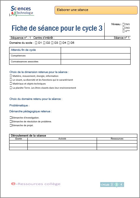 Préparer des séances (Professeur) – SII Collège Préparer des séances (Professeur) – SII Collège