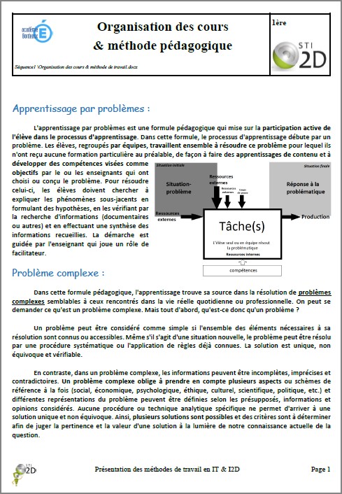 Les démarches pratiquées en STI2D – SII lycée